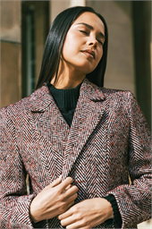 Chocolate Petite Double Breasted Smart Coat | Roman UK