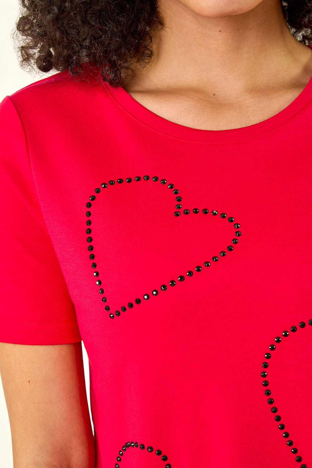 Red Embellished Heart T-Shirt | Roman UK