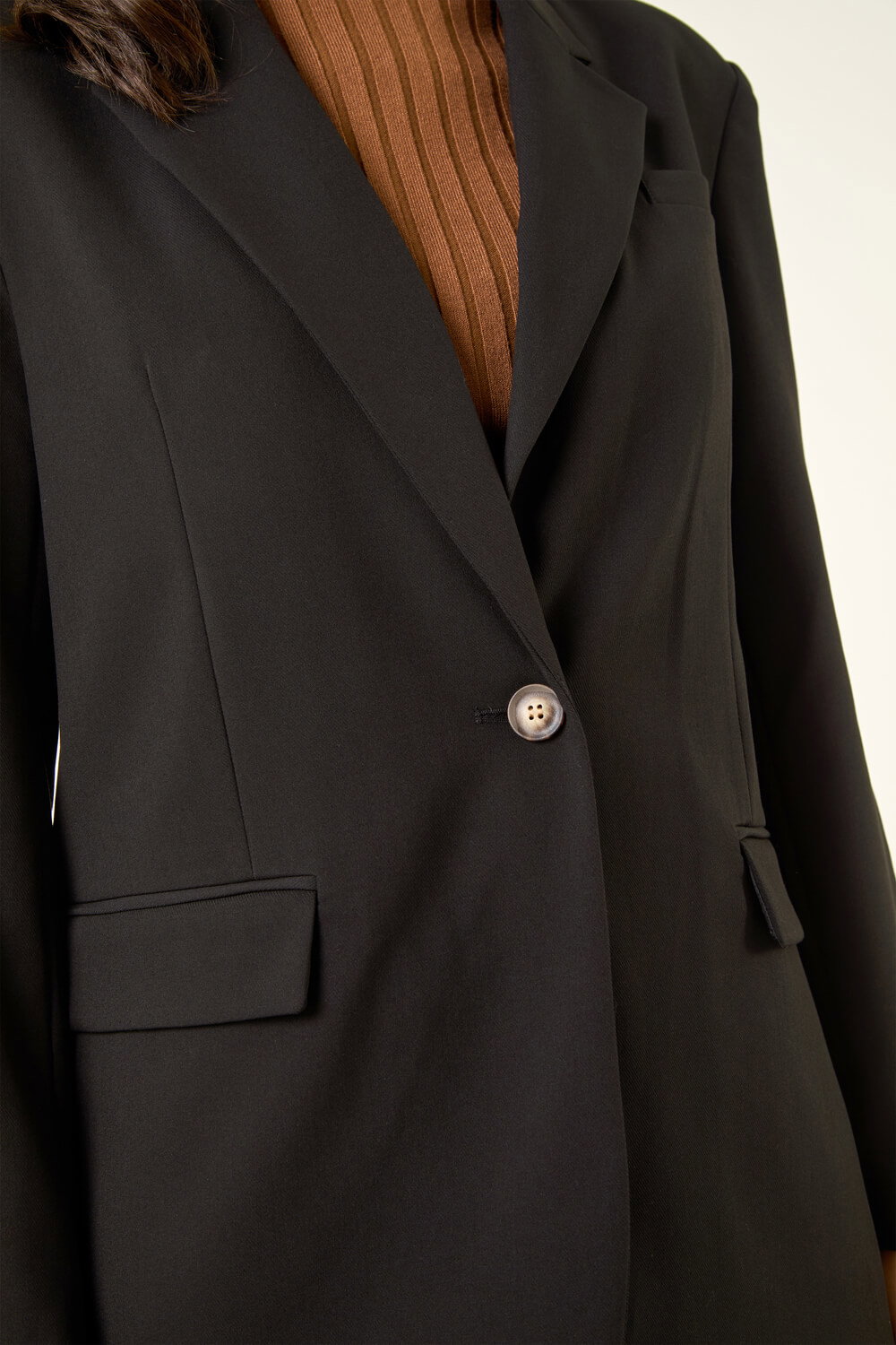 Black Single Breasted Smart Blazer | Roman UK