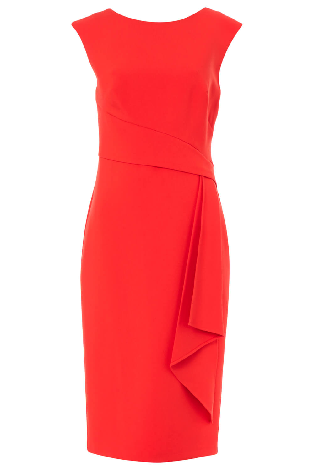 Ruched Waist Cocktail Dress in Red - Roman Originals UK