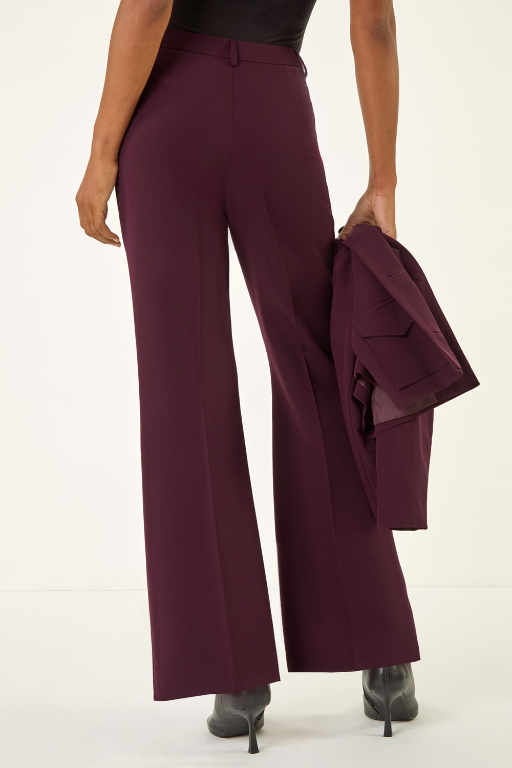 Wine Jet Pocket Bootleg Trousers | Roman UK
