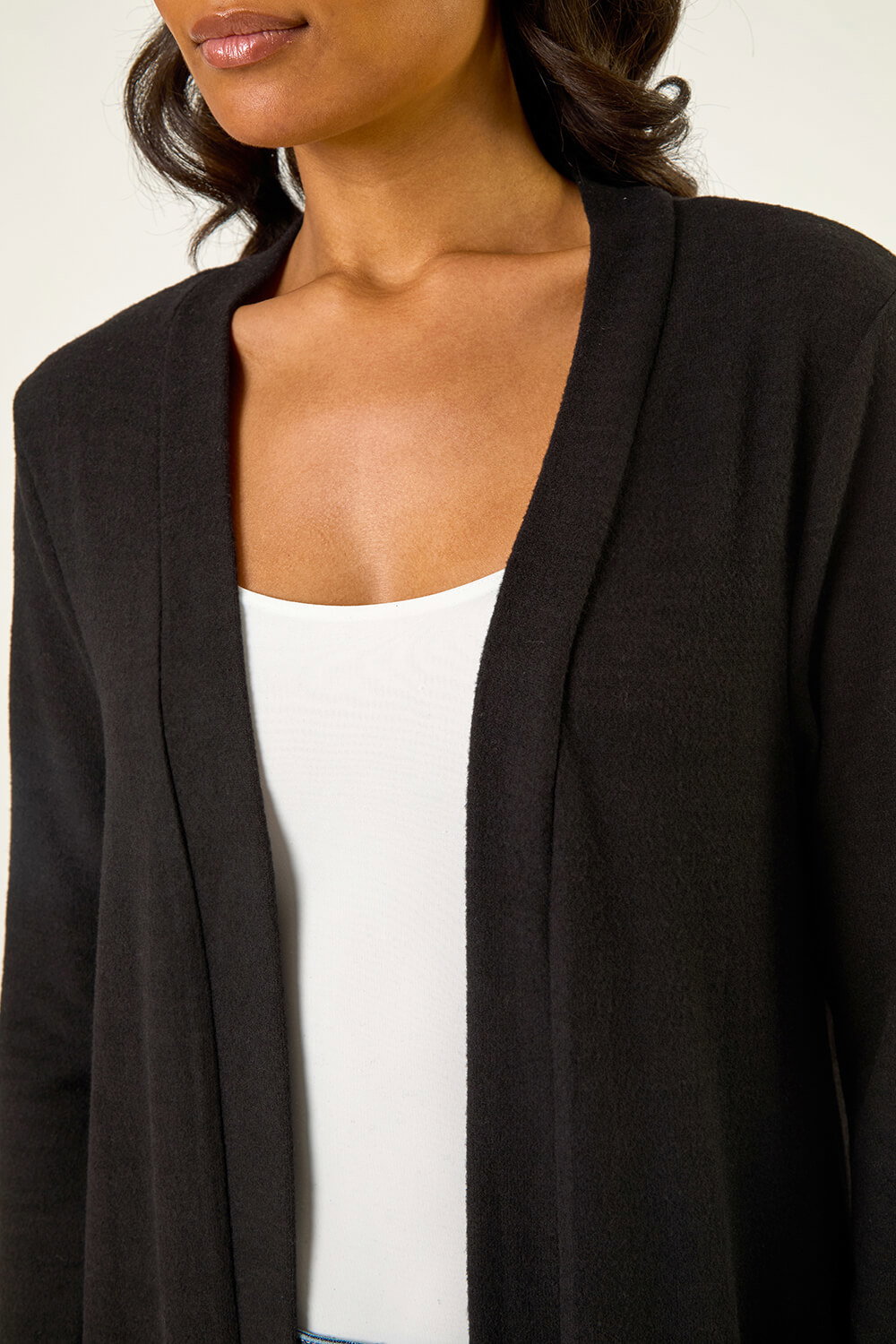 Black Longline Knit Cardigan | Roman UK