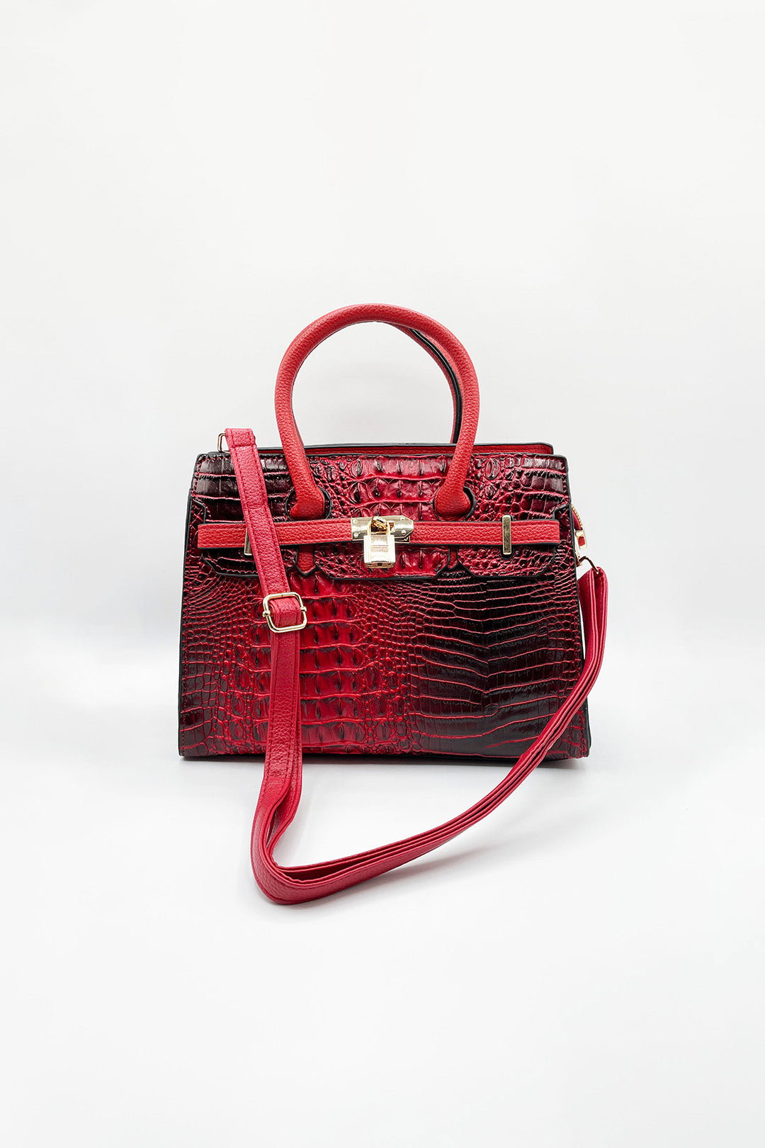 Crocodile-Print Handbag