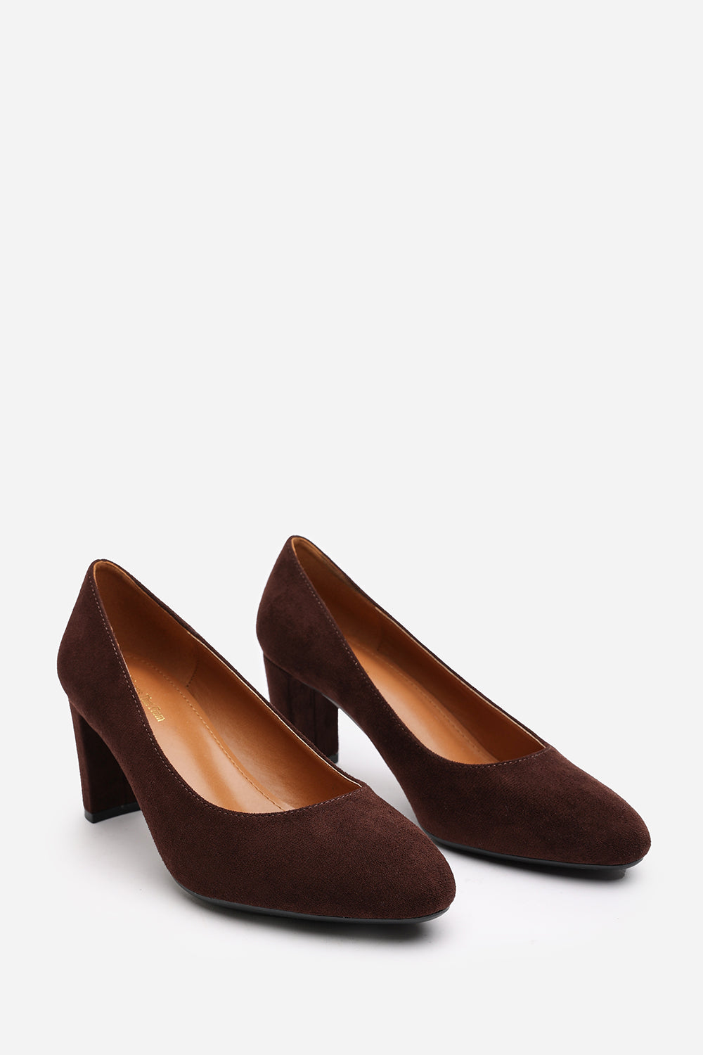 'Nolan' Wide Fit Mid Block Heel Court Shoe