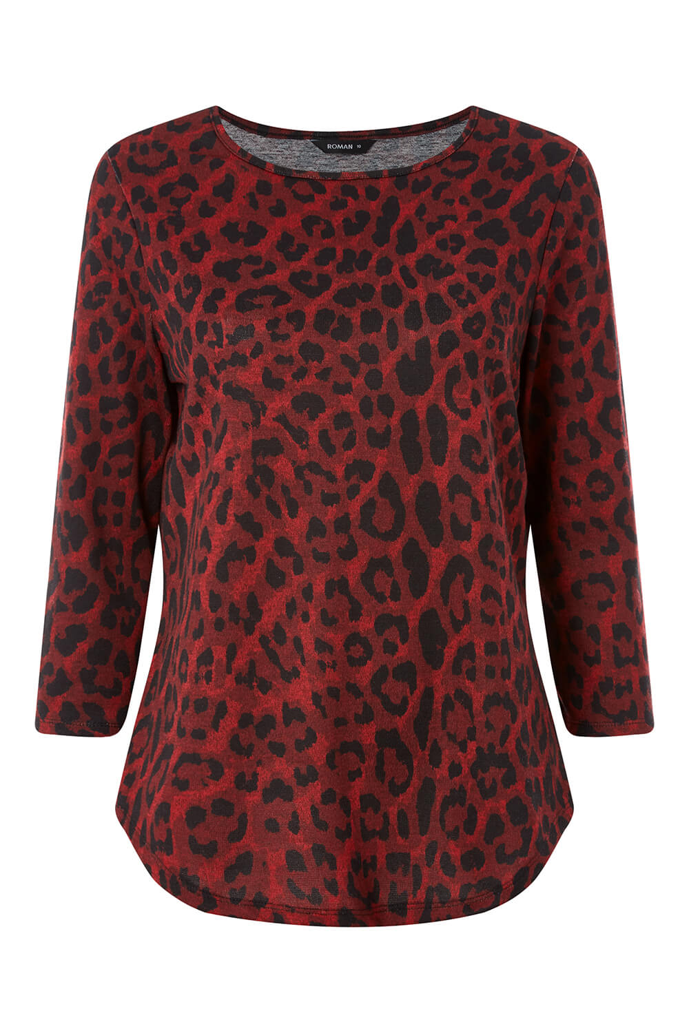 Animal Leopard Print Top in Red - Roman Originals UK