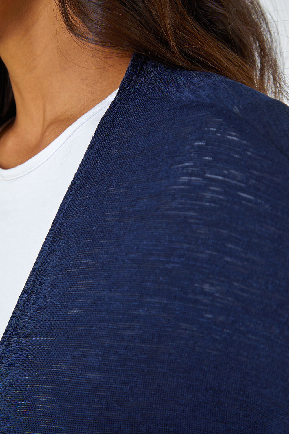 Navy Short Sleeve Longline Cardigan | Roman UK