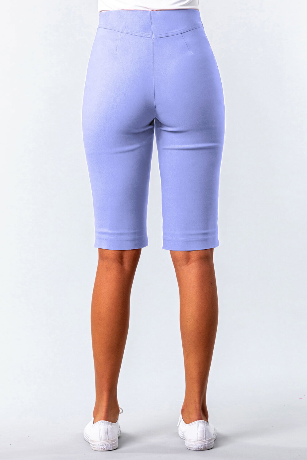 Stretch Knee Length Shorts in Light Blue - Roman Originals UK
