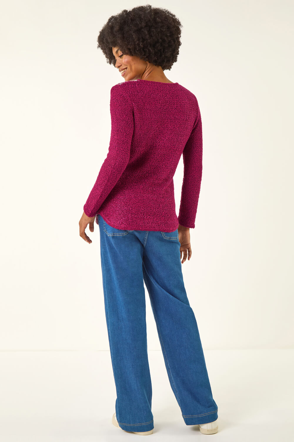 Red Textured Colour Block Knit Jumper | Roman UK