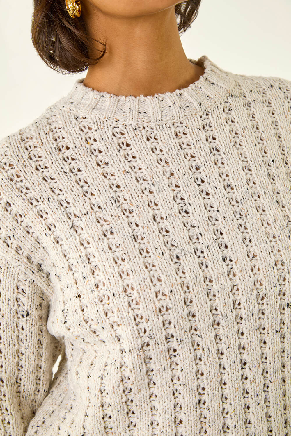 Light Grey Textured Knit Jumper | Roman UK