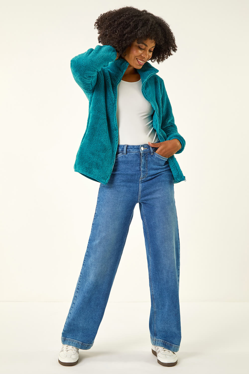 Jade Soft Sherpa Fleece Jacket | Roman UK