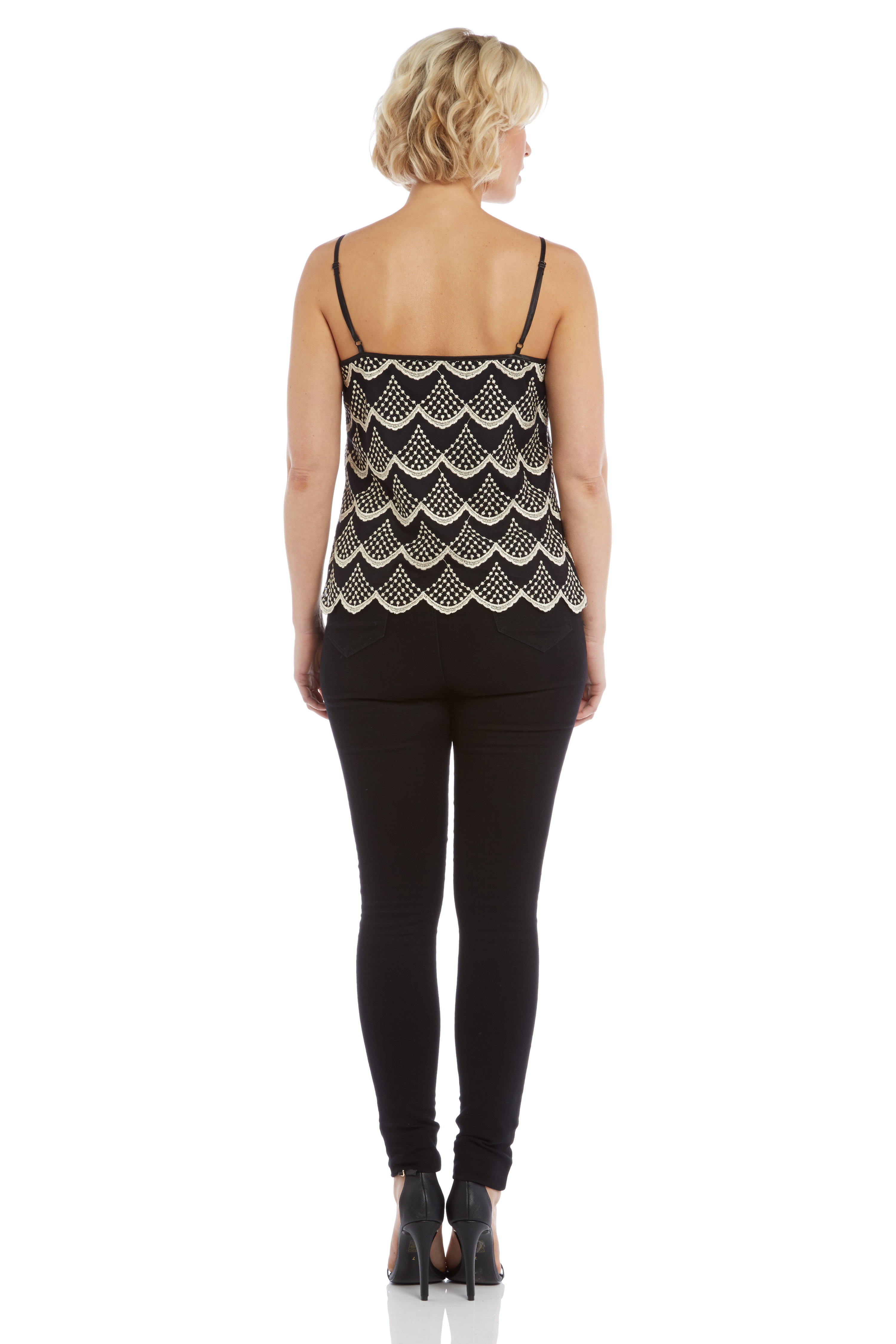 Scallop Lace Cami in Gold - Roman Originals UK