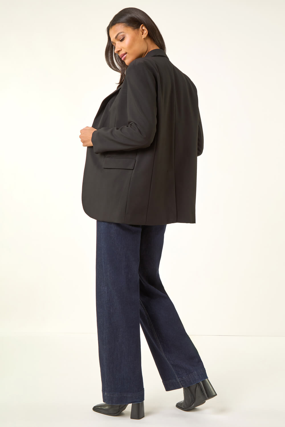 Black Single Breasted Smart Blazer | Roman UK