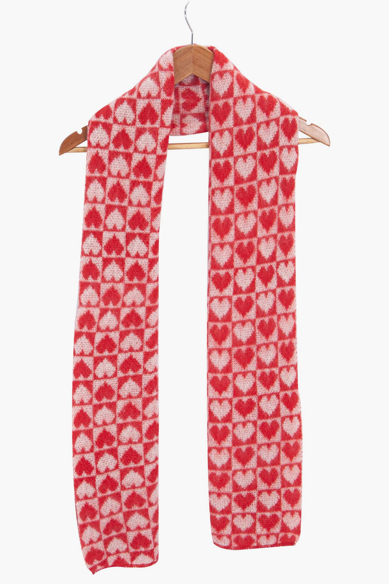Heart Checkerboard Heavyweight Winter Scarf