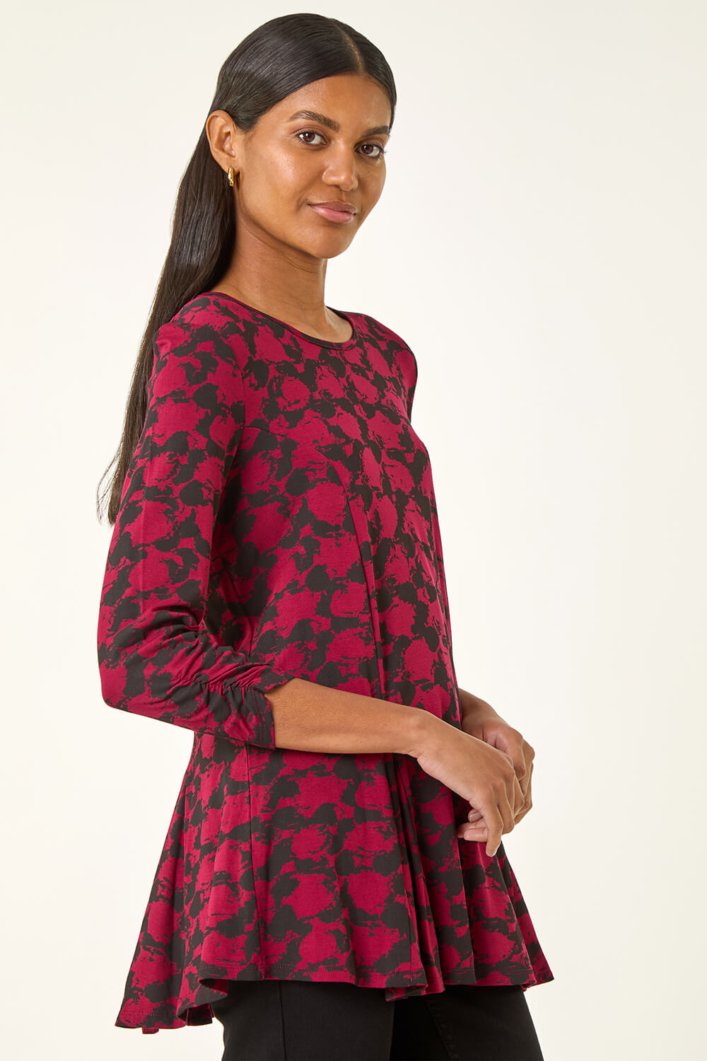 Red Printed Tunic Top | Roman UK