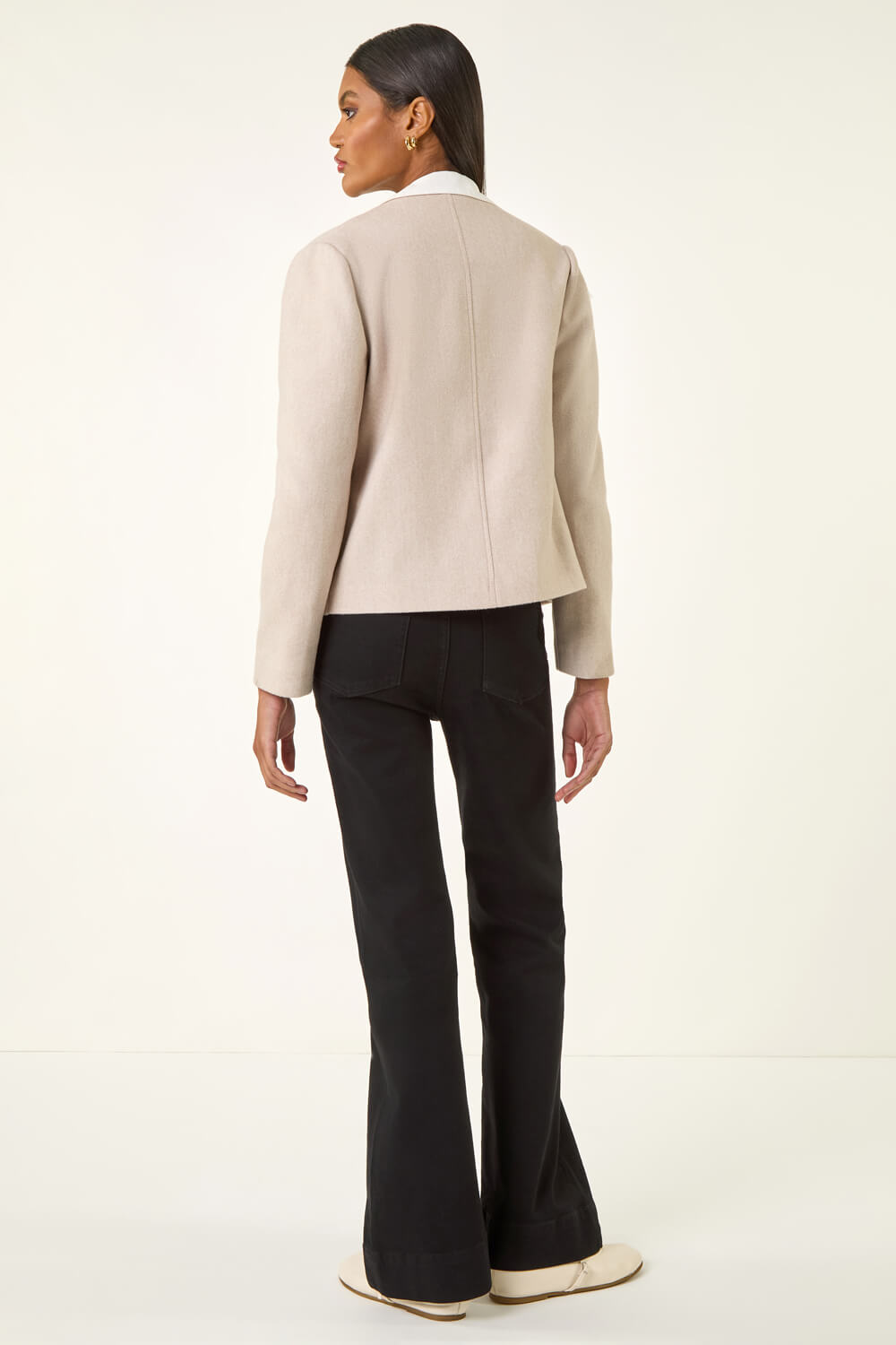 Biscuit Waterfall Edge Jacket | Roman UK