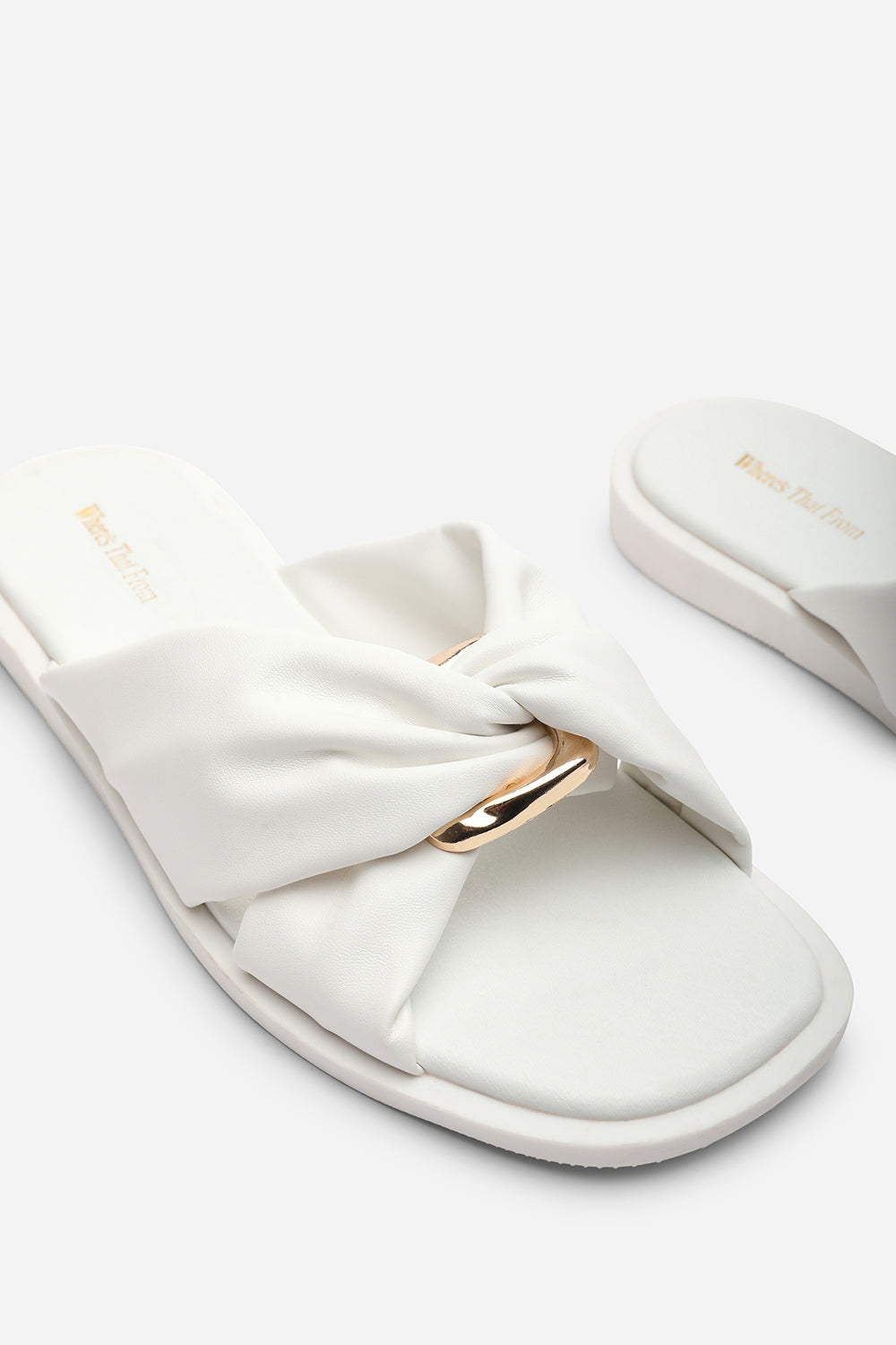 Brooklyne Twist Open Toe Slide On Sandals