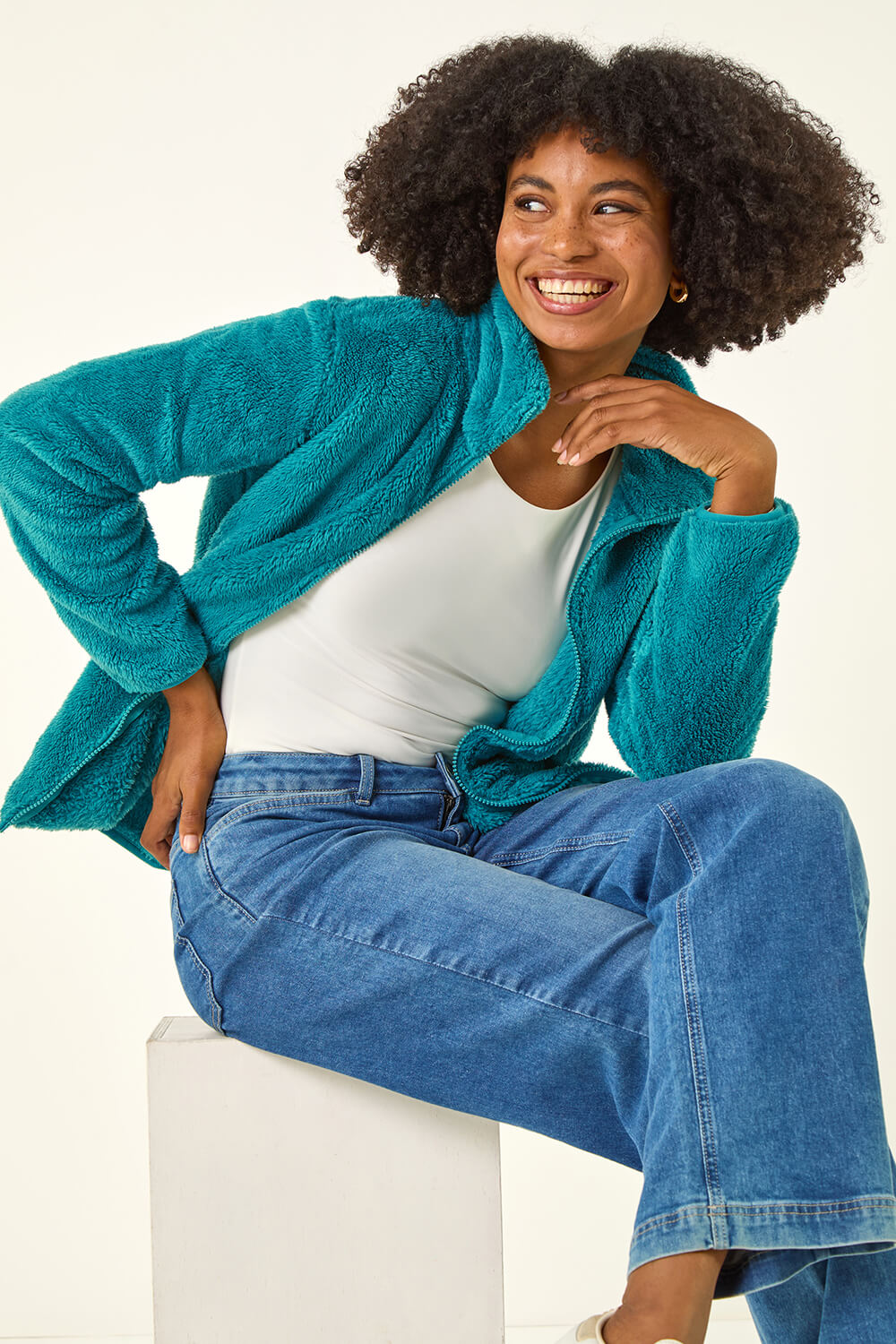 Jade Soft Sherpa Fleece Jacket | Roman UK