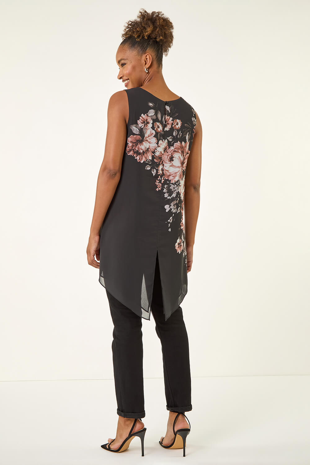 Ivory Floral Embellished Wrap Top | Roman UK