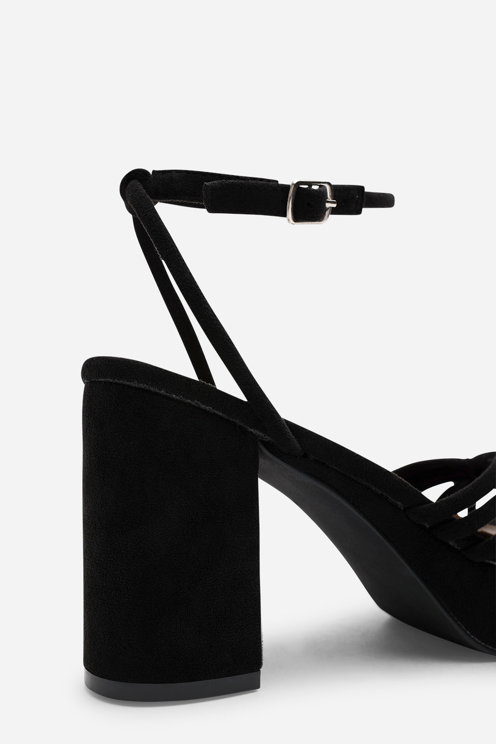 'Delphine' Suede Platform Heels with Twisted Knot Straps