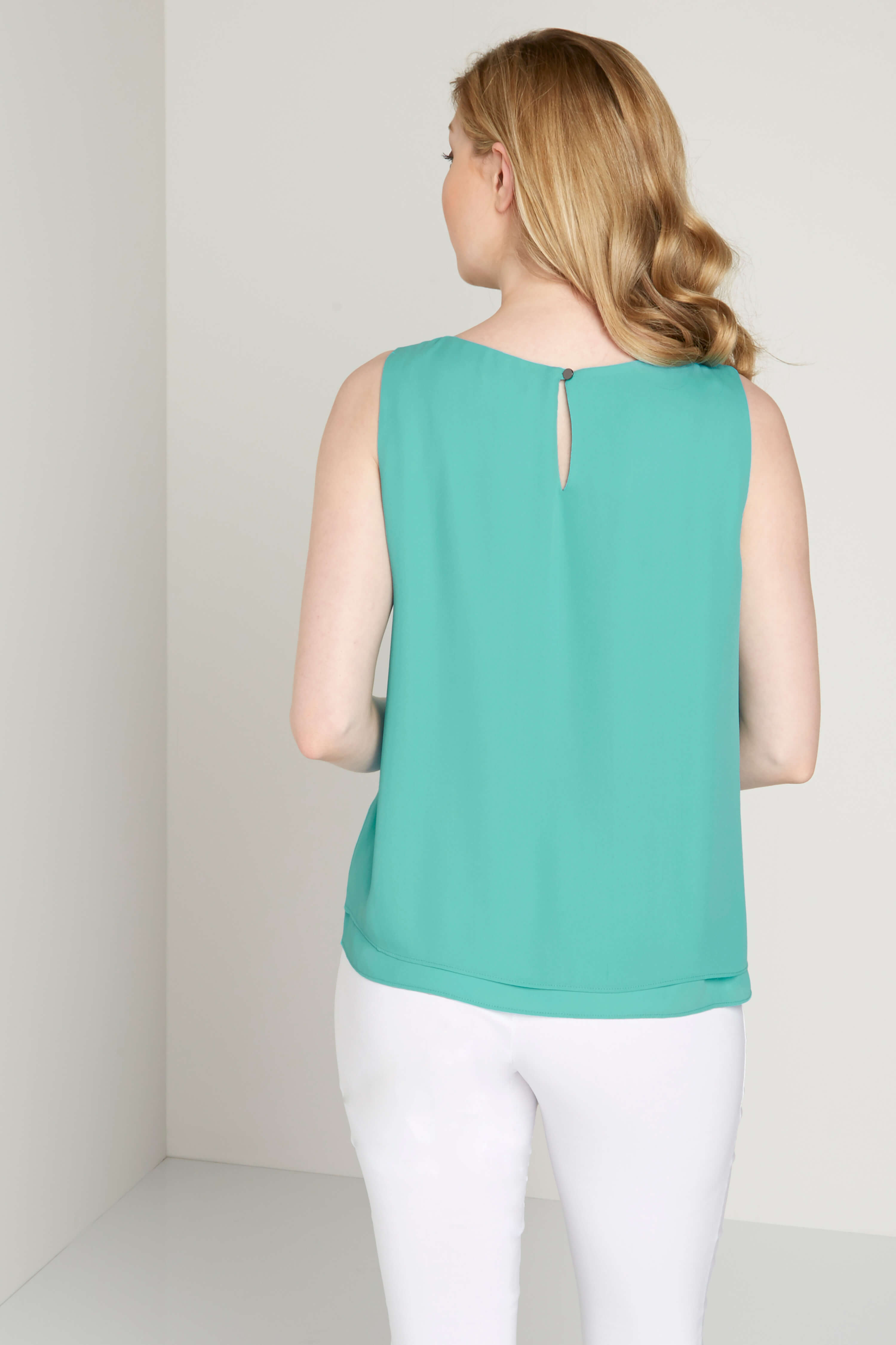 Double Layer Wrap Top in AQUA - Roman Originals UK