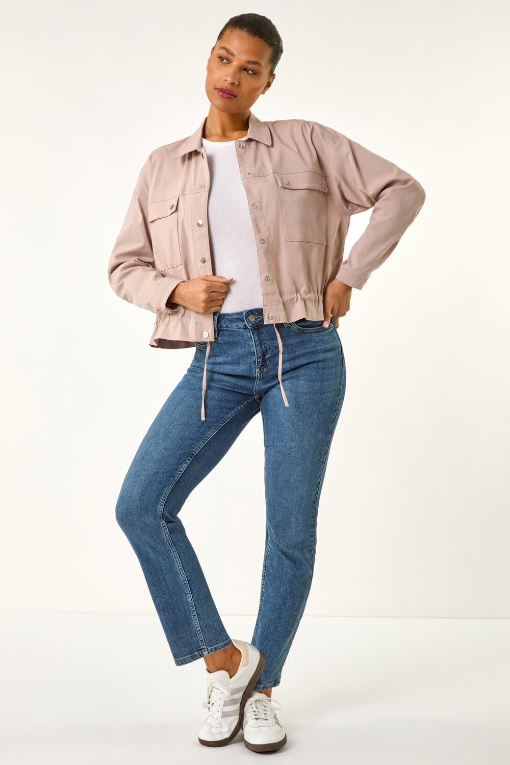 Stone Utility Collared Pocket Jacket | Roman UK