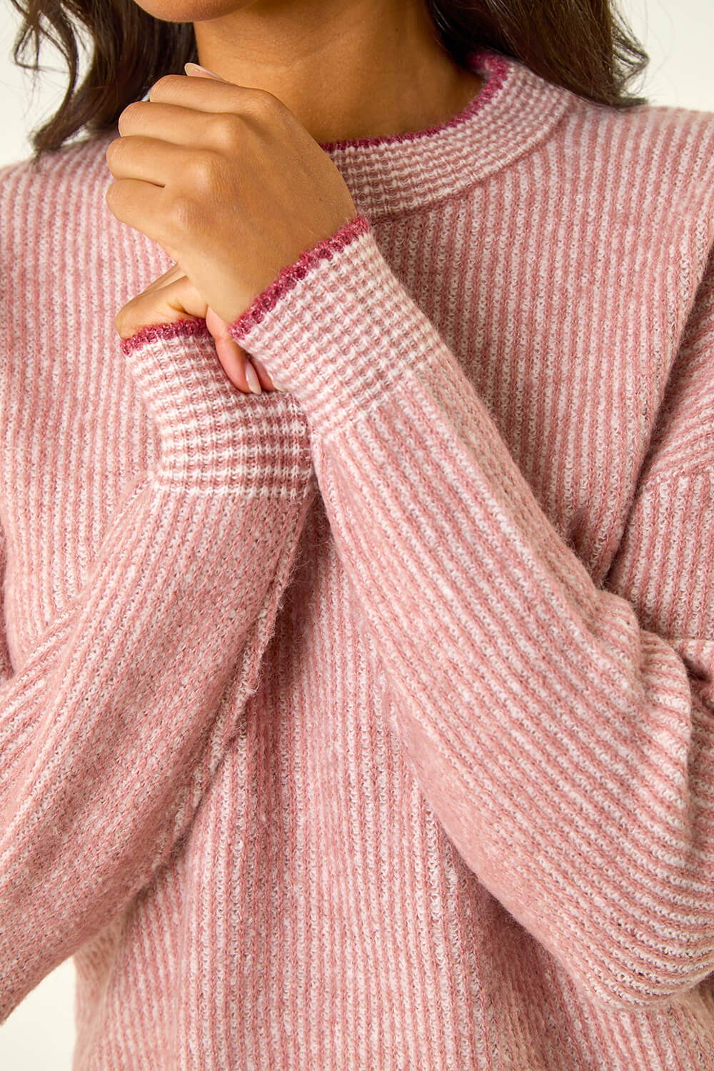 Rose Stitch Detail Soft Knit Jumper | Roman UK