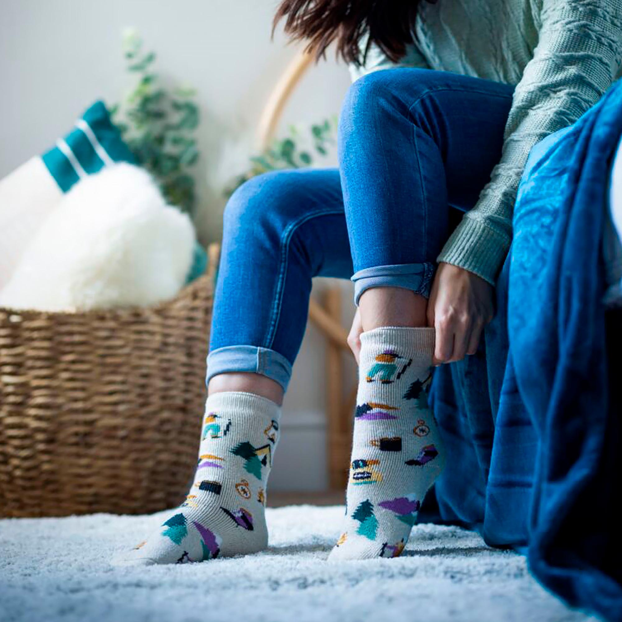 Wo's Novelty Fleece-Lined Thermal Hobby Socks for Winter