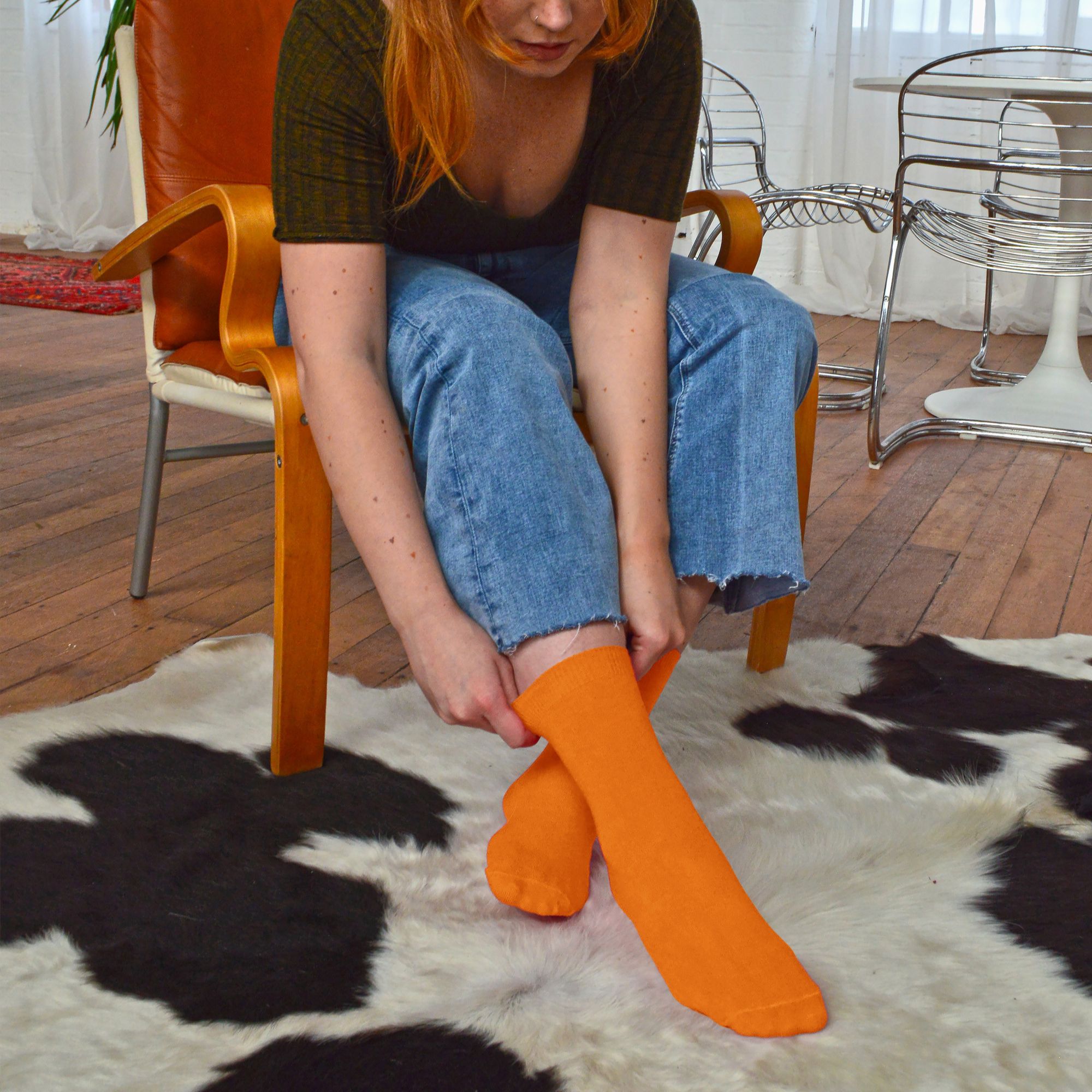 6 Pairs Ladies Plain Cotton Rich Dress Socks