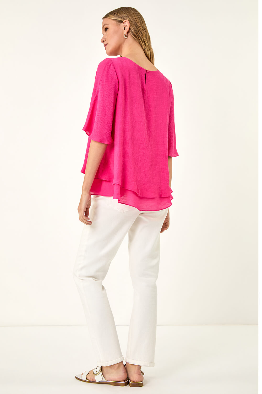Cerise Double Layered Tunic Top | Roman UK