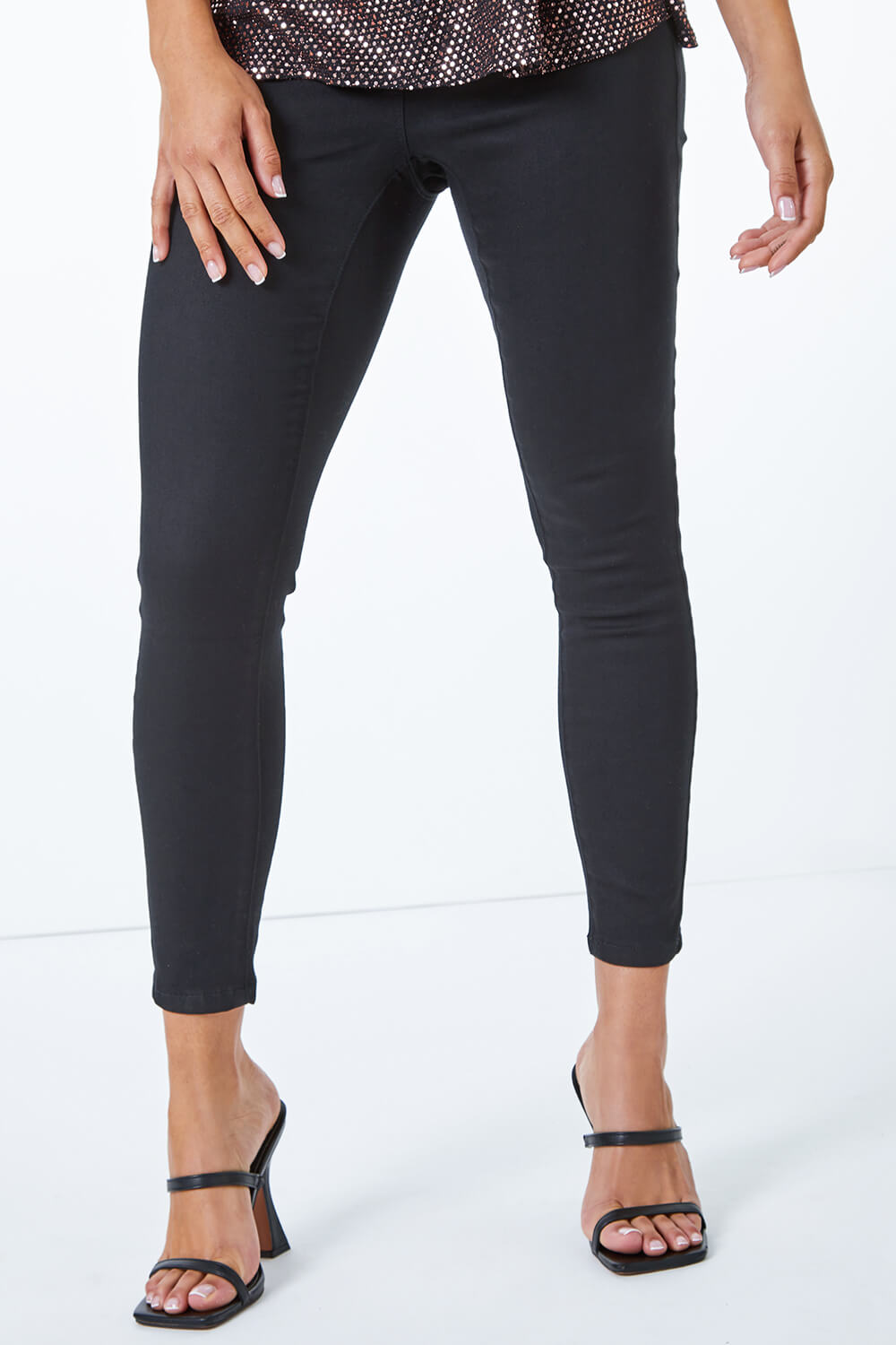 Petite Stretch Denim Jegging in Black | Roman UK