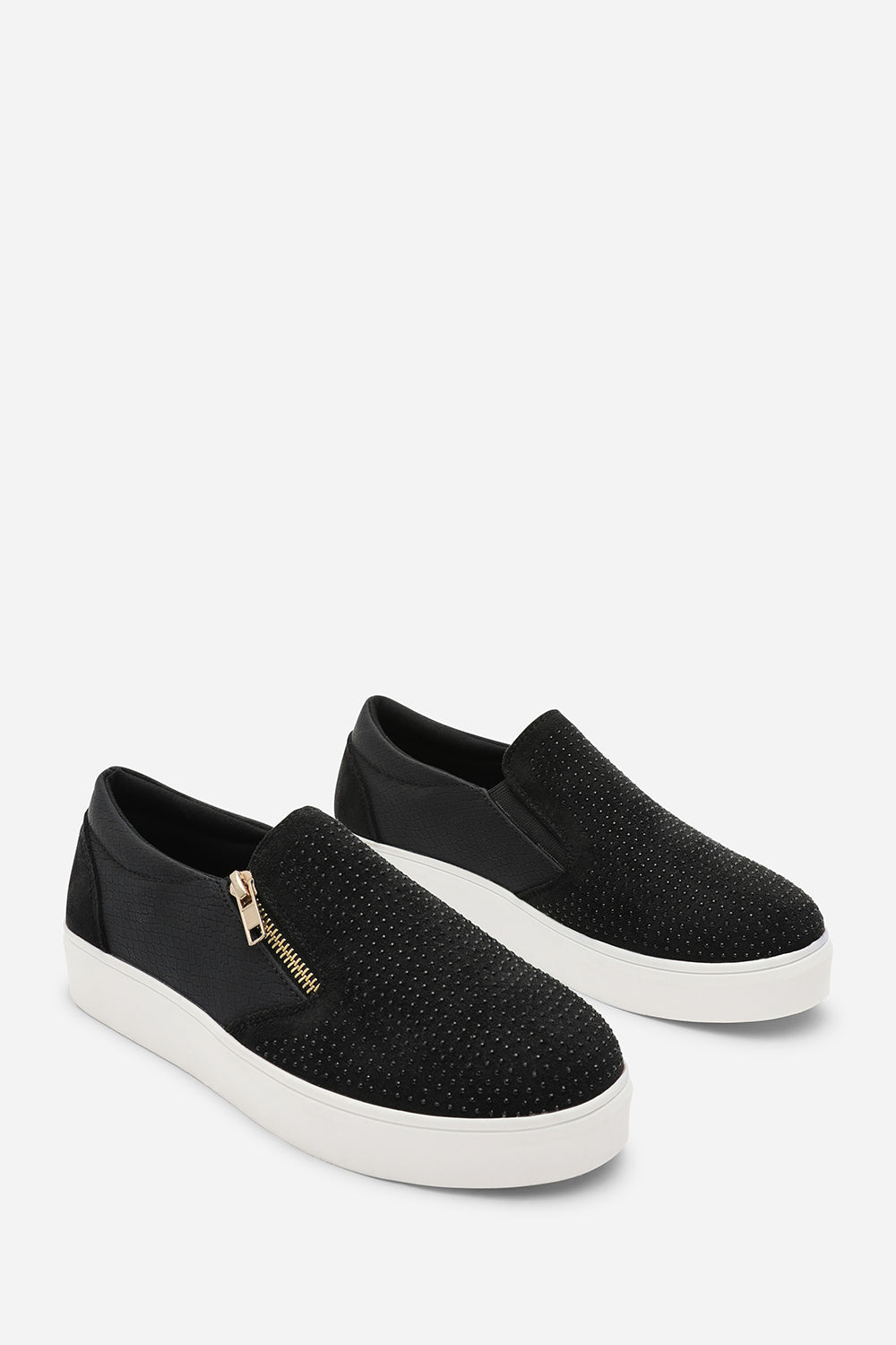 'Galia' Zip Detail Trainer with Diamante Toe