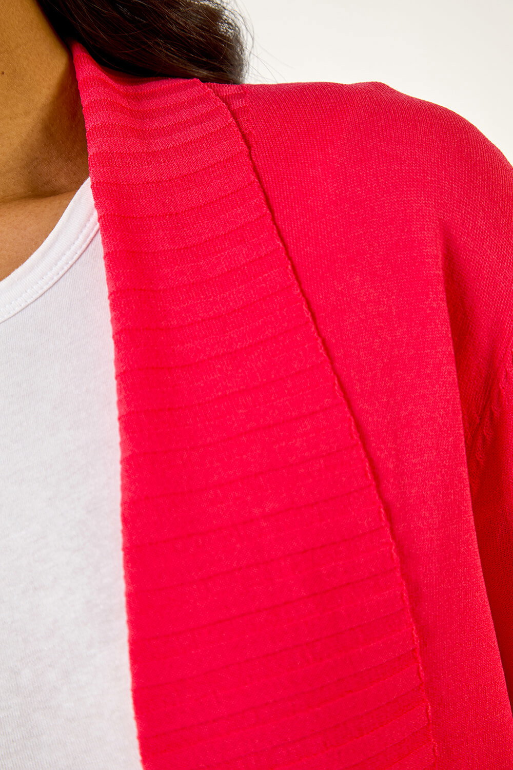Red Ribbed Detail Shrug | Roman UK