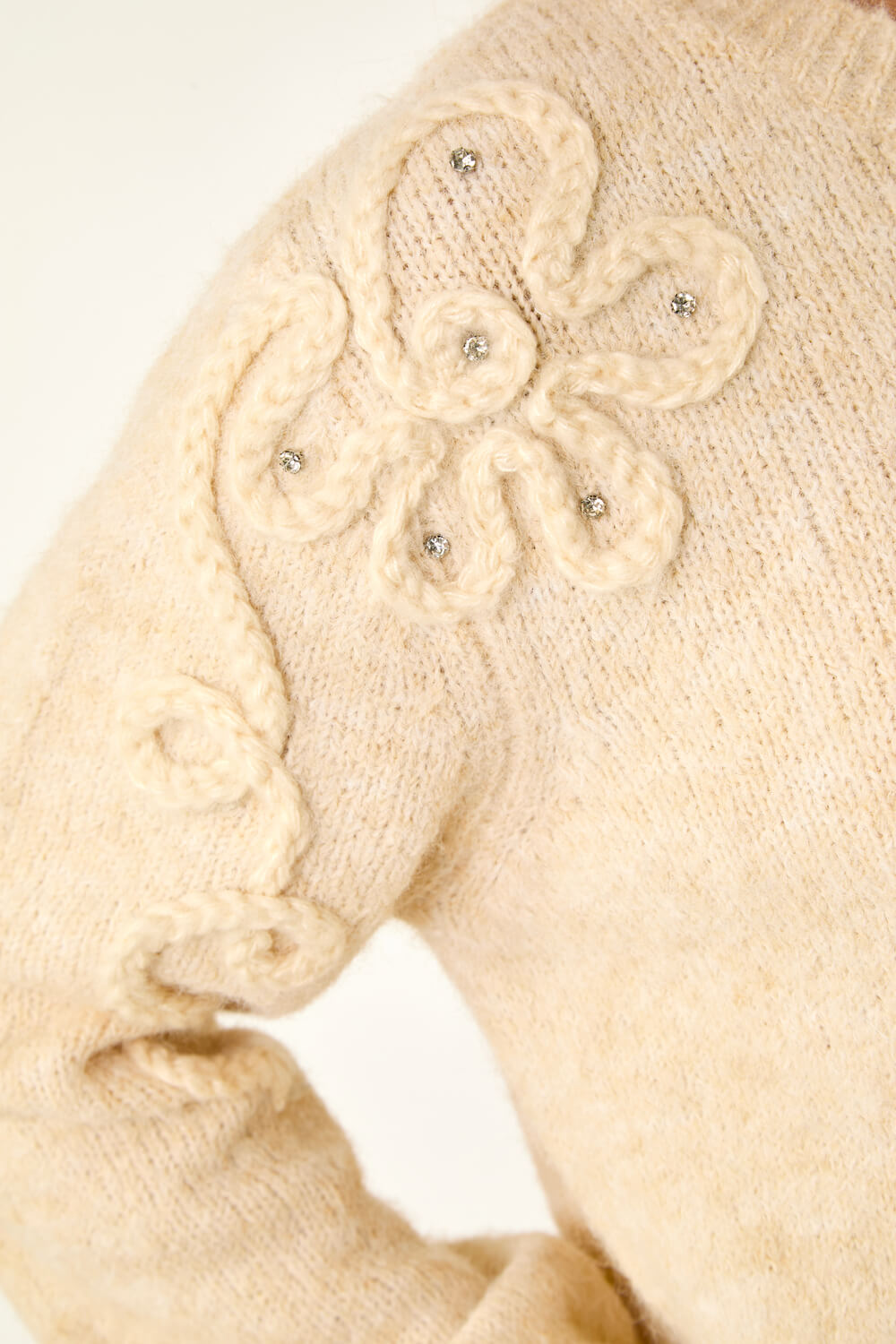 Ivory Floral Cornelli Knit Jumper | Roman UK