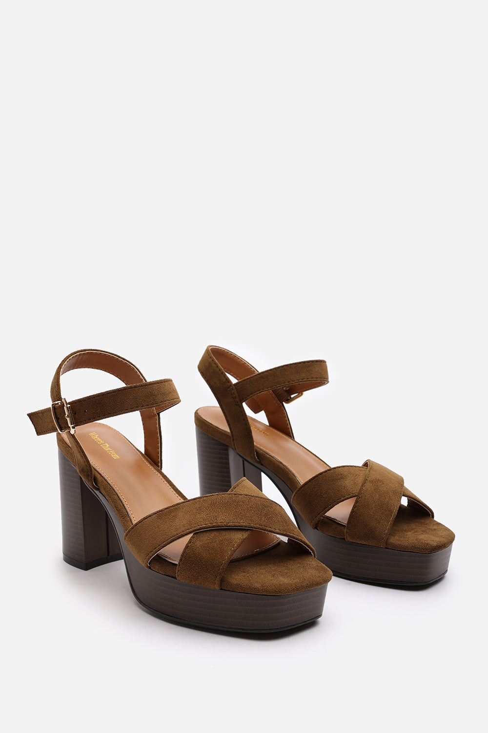 'Yvette' Wide Fit Cross Over Platform Sandals