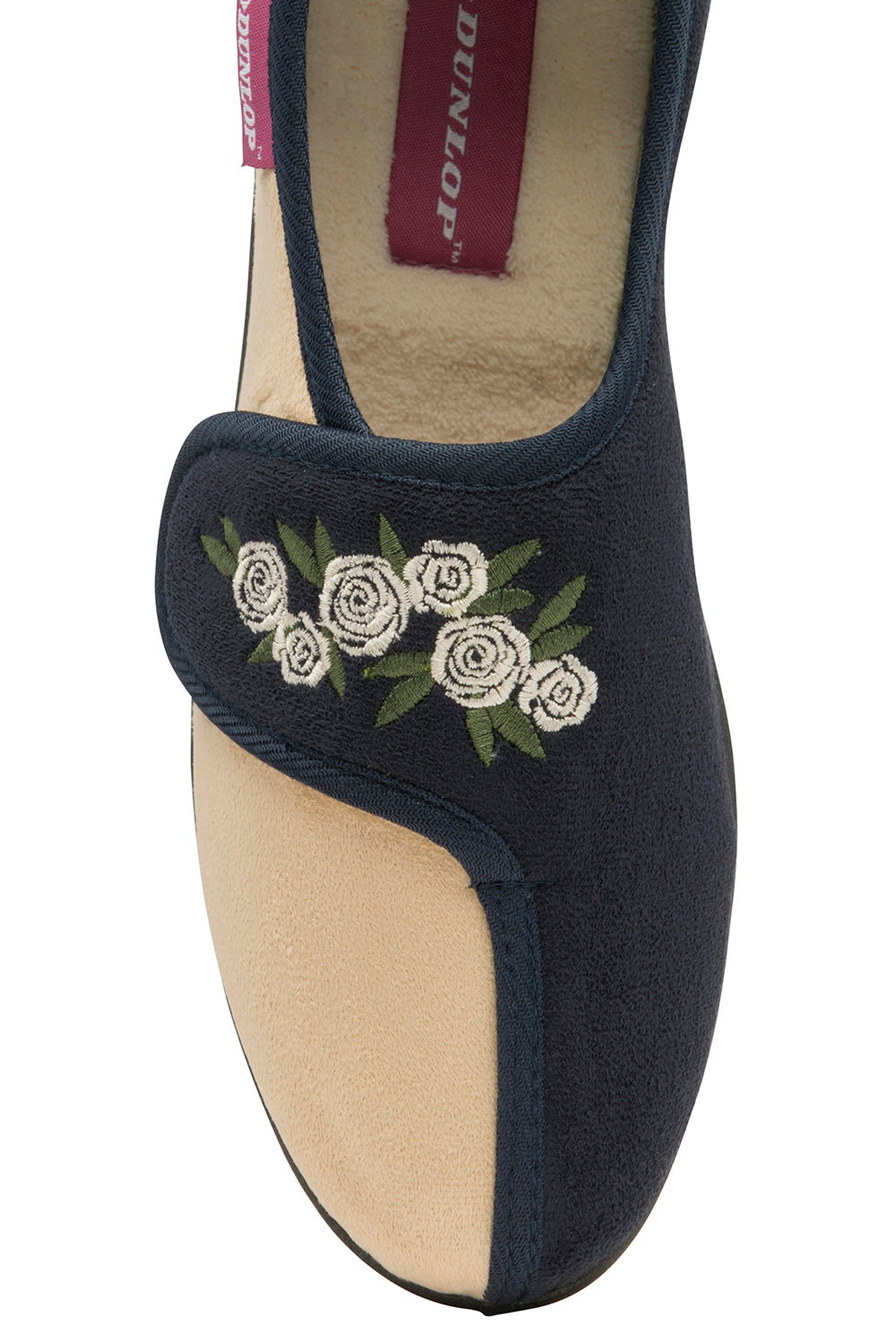 Ladies Adjustable Wide Fit Floral Slippers