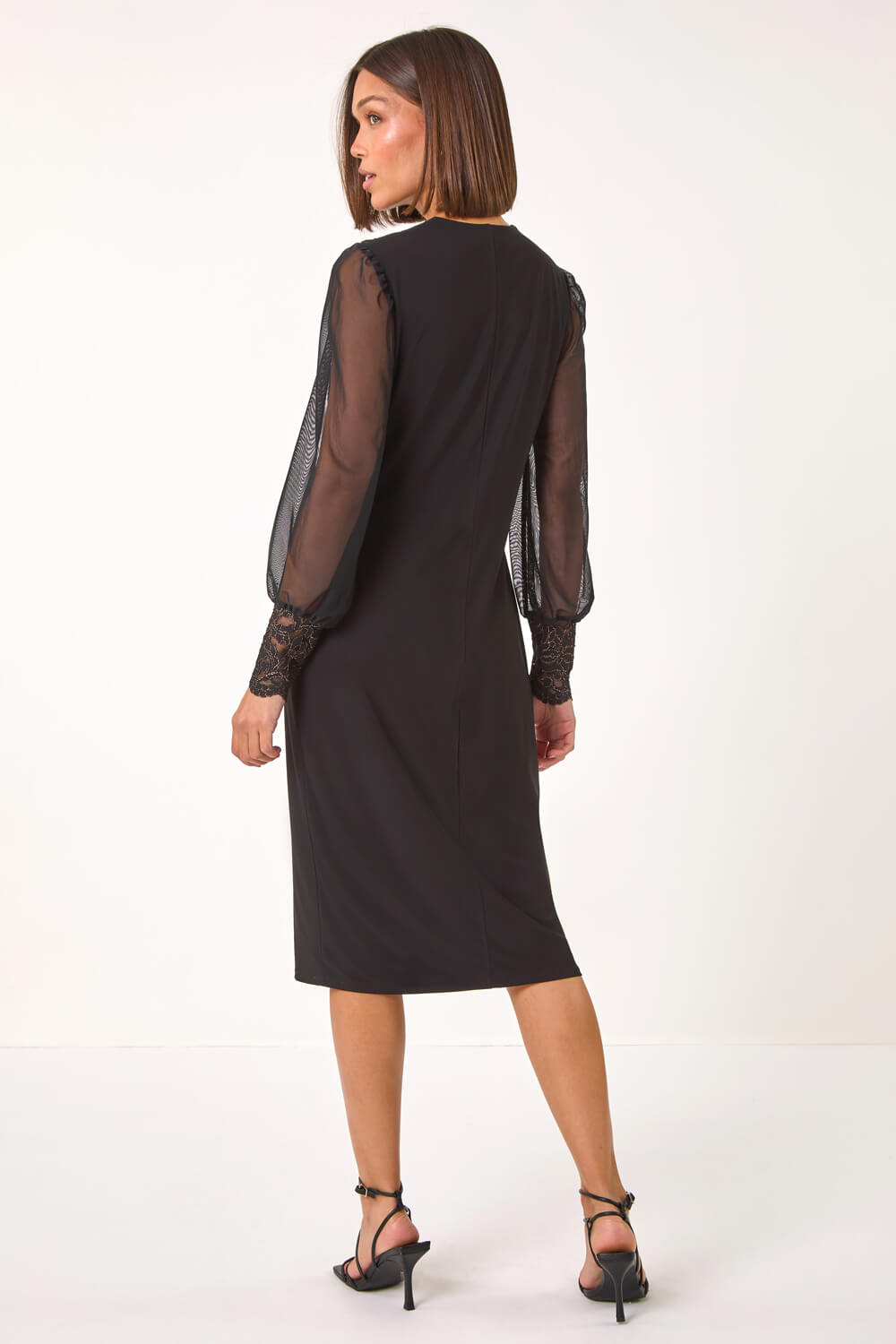 Bronze Scallop Edge Lace Bodice Dress | Roman UK