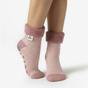 Ladies Cuddly Fluffy Sliper Bed Socks with Feather Top