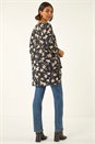 Black Floral Wrap Hem Tunic Top | Roman UK