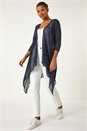 Navy Longline Waterfall Cardigan | Roman UK