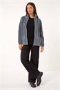 Dark Grey Soft Sherpa Fleece Jacket | Roman UK