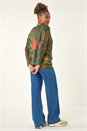Green Patchwork Print Snit Top | Roman UK