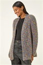 Navy Fluffy Sparkle Cardigan | Roman UK