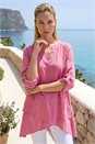 Pink V-Neck Wrap Hem Tunic Top | Roman UK